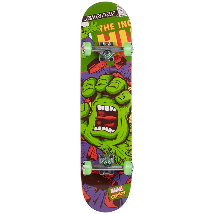 Santa Cruz Marvel Hulk Hand Regular 7.8 Skateboard Complete | evo