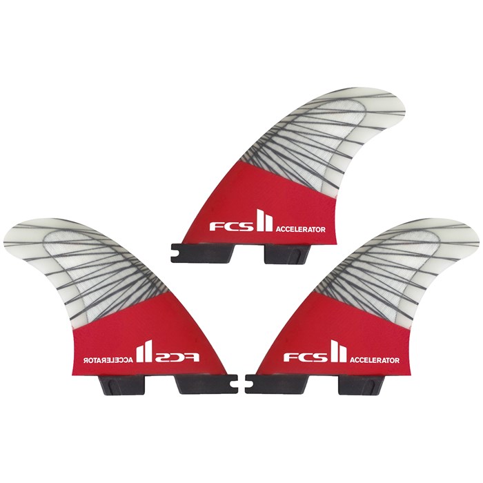 FCS II Accelerator PC Carbon Large Tri Fin Set | evo